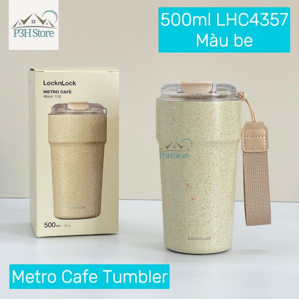 Ly giữ nhiệt phủ sứ LocknLock 500ml Metro Cafe Tumbler LHC4357 P3H ...