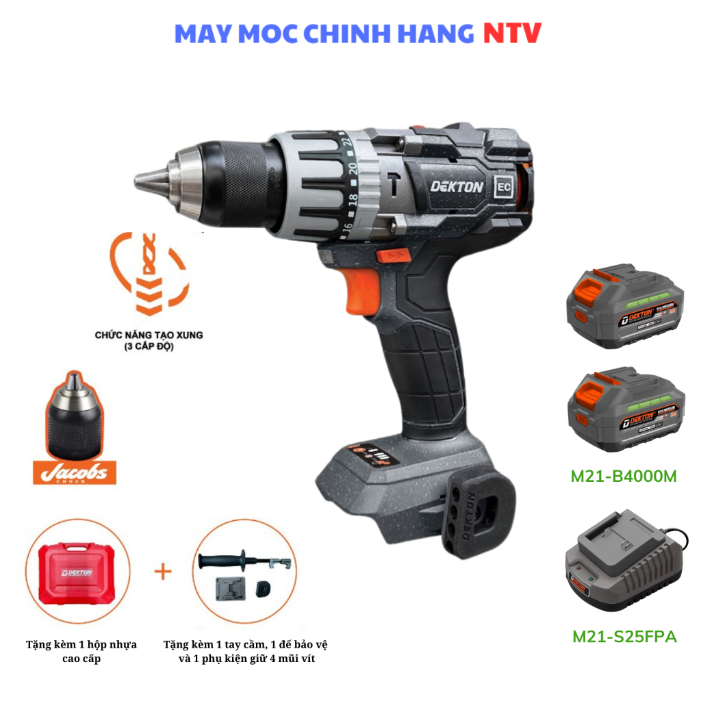 Máy Khoan Pin Dekton M21 ID13120 Plus Đầu Cặp Jacobs (SÉT TÙY CHỌN PIN và MÀU) | Shopee Việt Nam