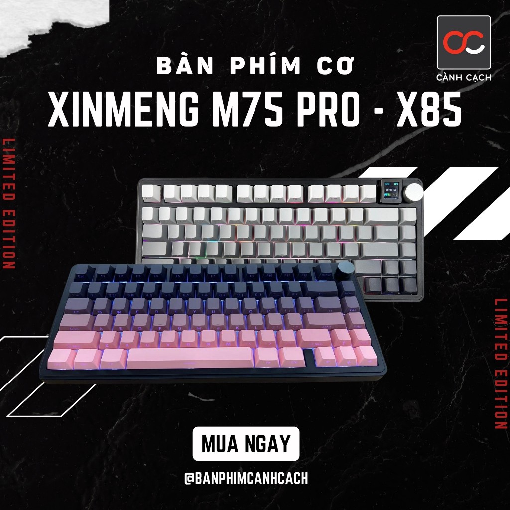 BÀN PHÍM CƠ XINMENG M75 MẠCH XUÔI LED RGB - NÚM XOAY VÀ MÀN LED (Có led viền) | Shopee Việt Nam