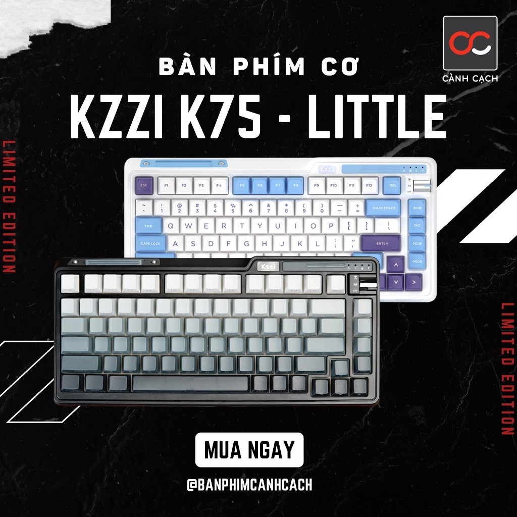 Bàn phím cơ không dây HOTSWAP KZZI K75 Little Mạch xuôi - LED RGB - Keycap PBT | Shopee Việt Nam