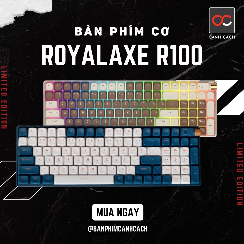 Bàn phím cơ không dây HOTSWAP Royal Axe R100 LED RGB | Shopee Việt Nam