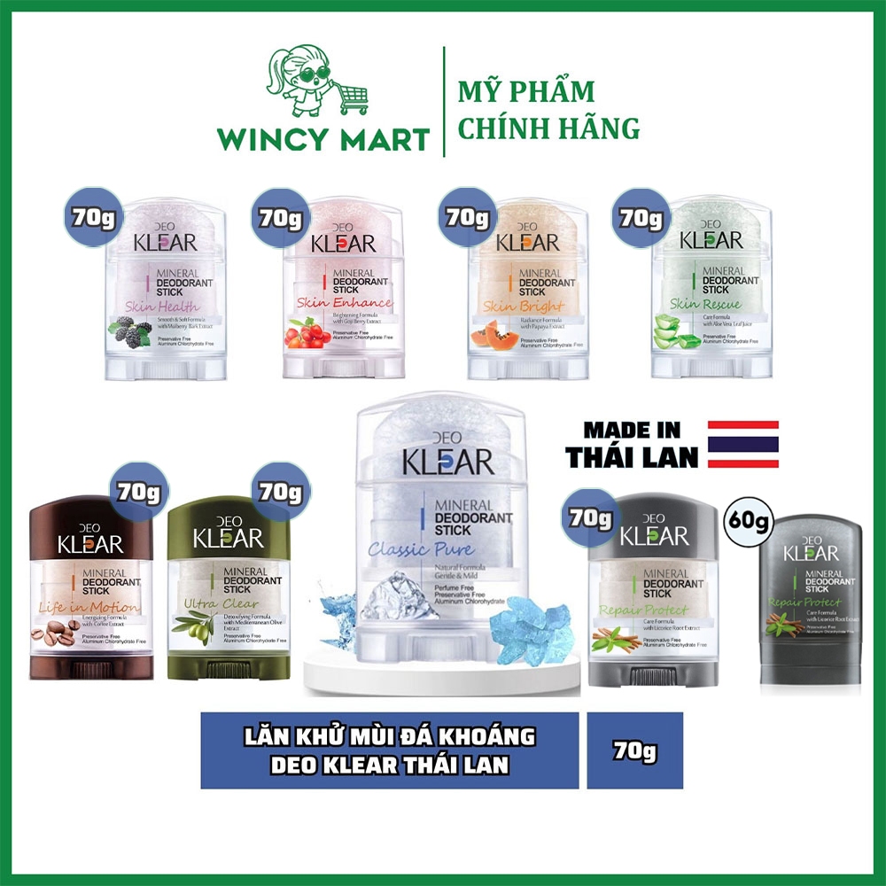 Lăn Khử Mùi, Lăn Nách Đá Khoáng DEO Klear Pure Classic Hương Dịu Nhẹ ...