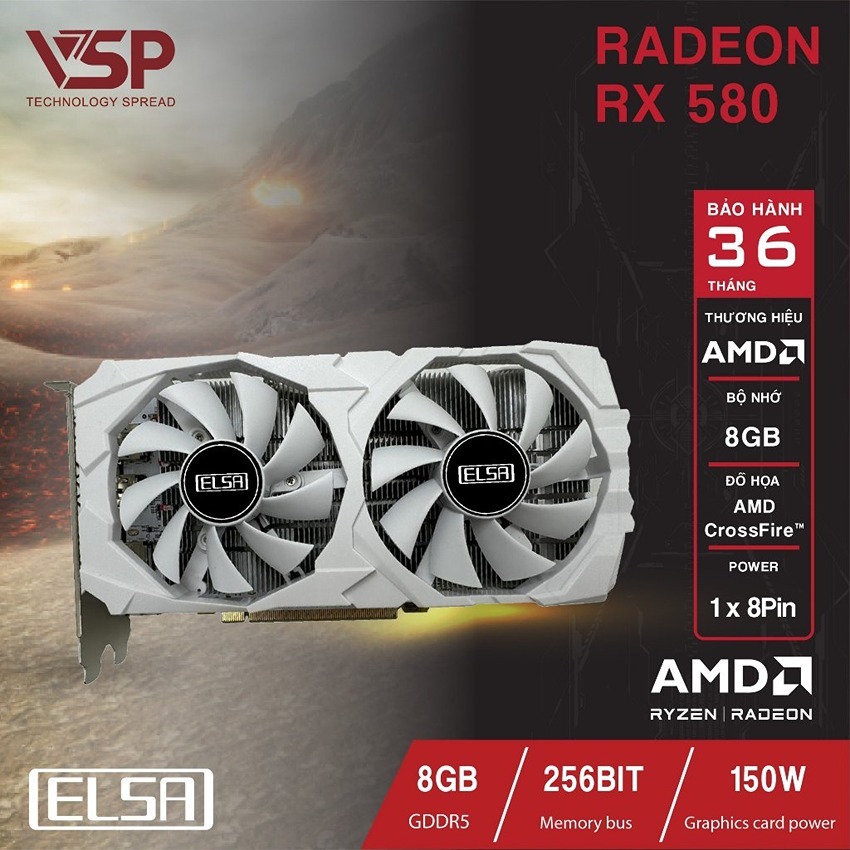 VGA RX580 Elsa 8G | Shopee Việt Nam