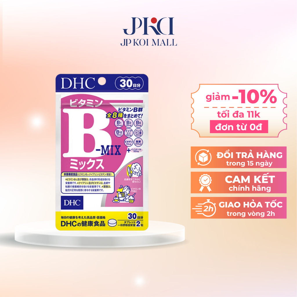 Viên uống vitamin B DHC tổng hợp gồm 8 loại vitamin nhóm B 30 ngày Nhật ...