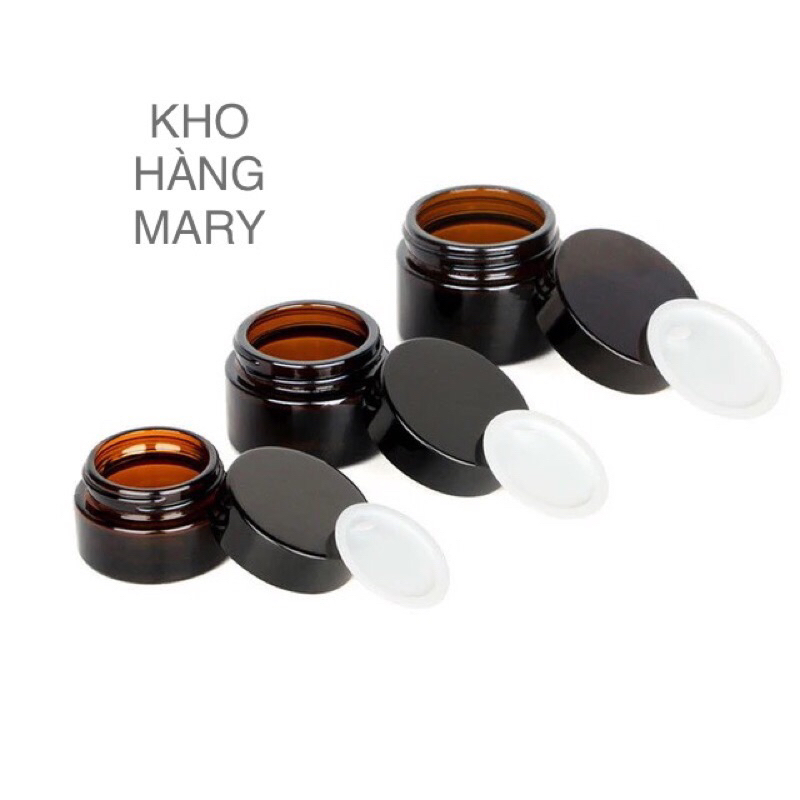 HỦ 10g 30g 50g - hủ THUỶ TINH NÂU ĐỰNG KEM , CHIẾT MỸ PHẨM - Hủ Nâu / Trong nắp Đen | Shopee ...