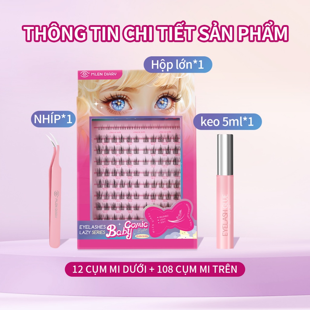 MlenDiary Mi giả Anime Hoạt Hình Dễ gắn tự nhiên cho người mới trang ...