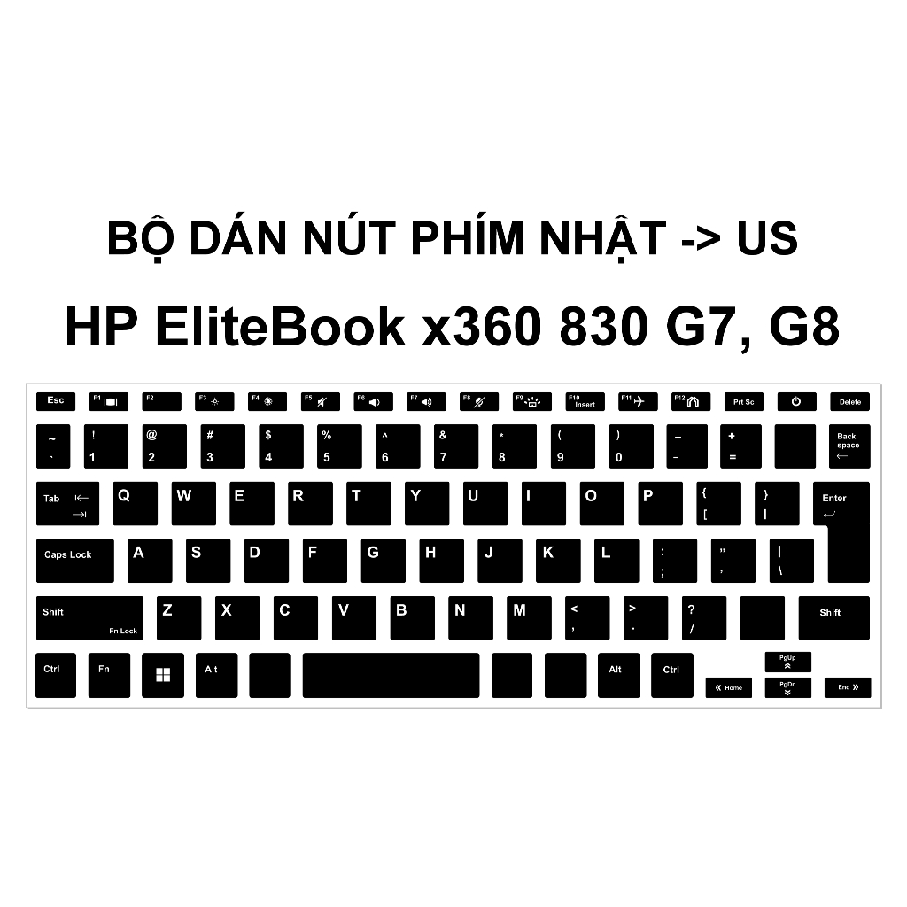Bộ dán nút phím HP EliteBook x360 830 G7, G8 Nhật -> US | Bàn phím ...