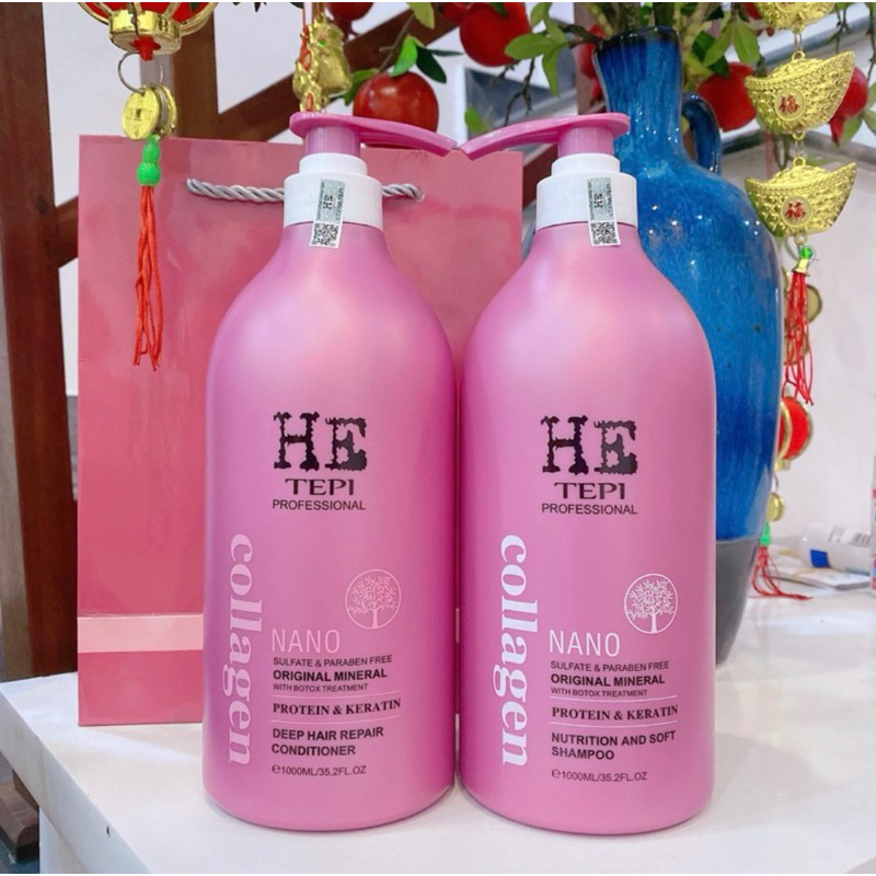 Dầu gội HE TEPI 1000ml chính hãng Dầu gội xả collagen mượt tóc hương ...