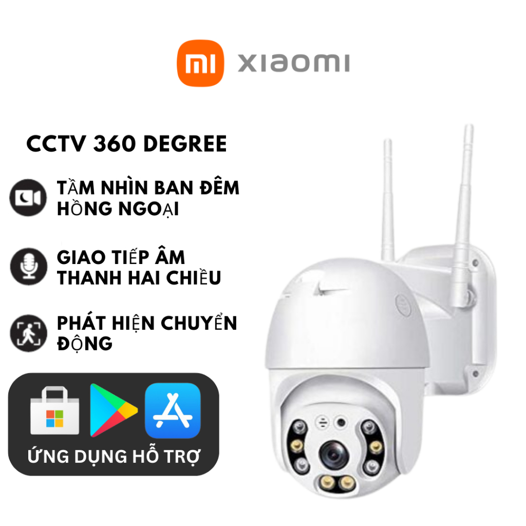 XIAOMI Camera An Ninh CCTV V360 HD 1080P Wifi Không Dây, Chống Thấm ...
