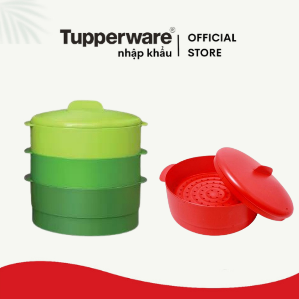 Xửng Hấp Steam It 3 Tầng Tupperware Chính Hãng chịu nhiệt 130 độ C | Shopee Việt Nam