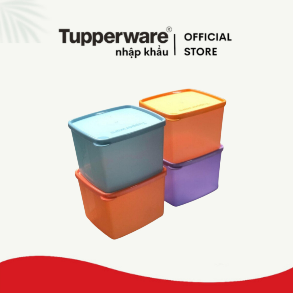 Bộ hộp Medium Square Round Gen I (4) 840ml Tupperware trữ mát chính ...