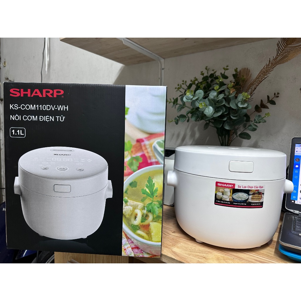 Nồi cơm điện tử gia nhiệt 3D Sharp KS-COM100DV-WH / 1.0L và KS-COM110DV-WH | Shopee Việt Nam