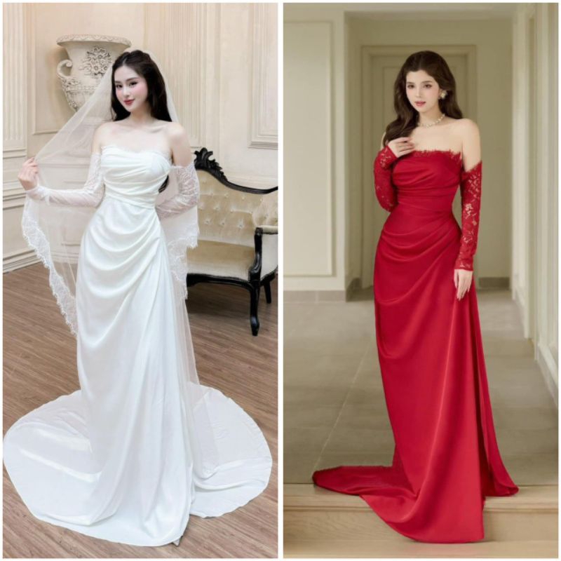 Váy đi bàn body đuôi cá phối ren mi cao cấp Hejin | Shopee Việt Nam