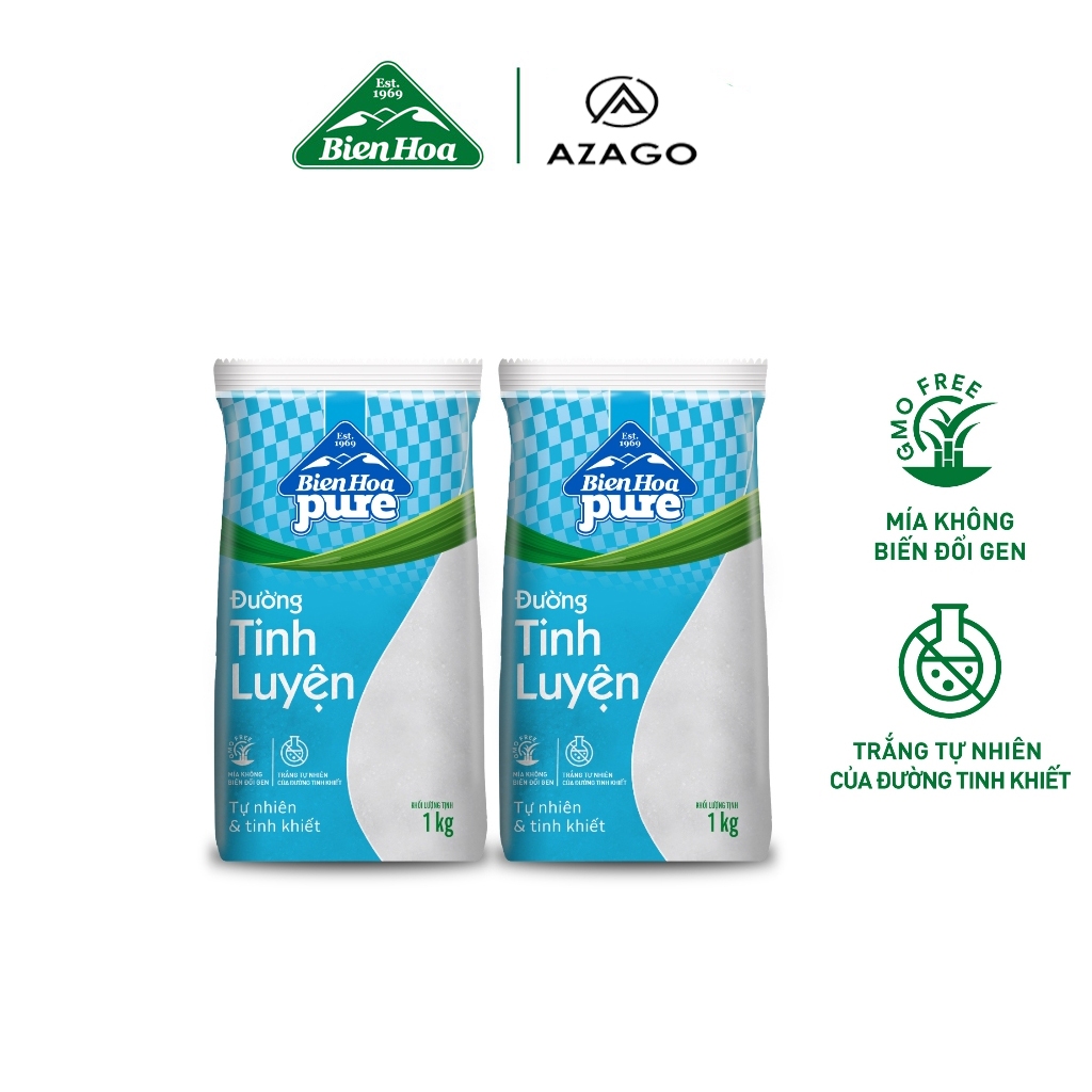 Combo 2 Túi Đường Tinh Luyện Pure Biên Hòa 1kg/túi - AZAGO | Shopee ...