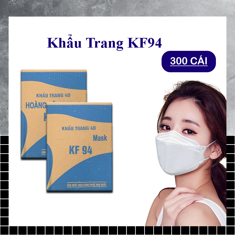 Sỉ 1 Thùng 300 Cái Khẩu Trang KF94 Chống UV, Chống Nắng, Chống Nước Che Hết Cằm Và Gò Má ...