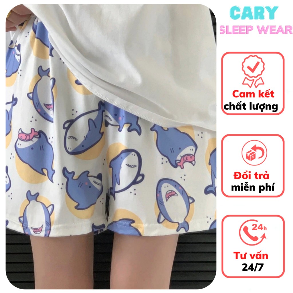 Quần short đùi in họa tiết shark blue cá heo dễ thương unisex nam nữ ...