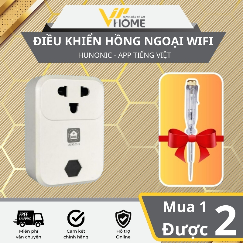 Ổ Cắm Điện Wifi Thông Minh Hunonic SK01, App Tiếng Việt, Điều Khiển Từ ...