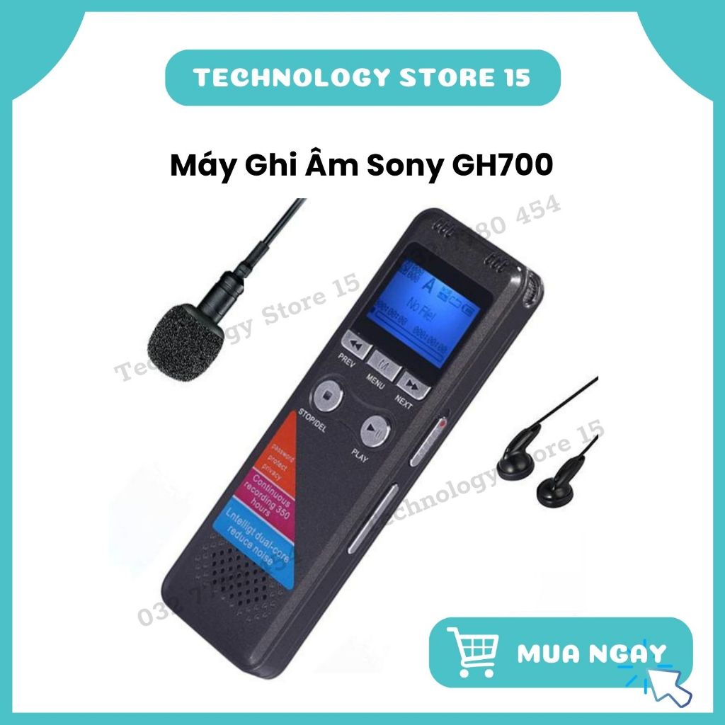 Máy Ghi Âm Chuyên Nghiệp Sony GH700 Cao Cấp Pin 350 Giờ, 2 Micro Thu Âm ...
