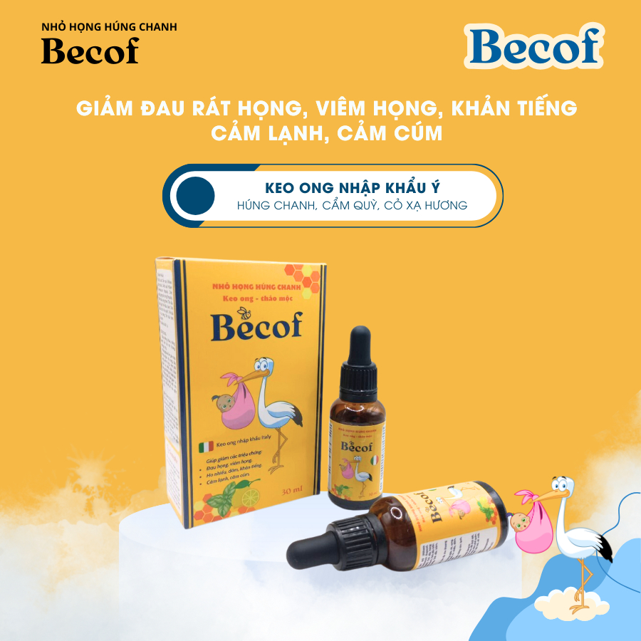 Nhỏ họng Becof- giảm đau rát họng, viêm họng, viêm amidan, ho do cảm ...