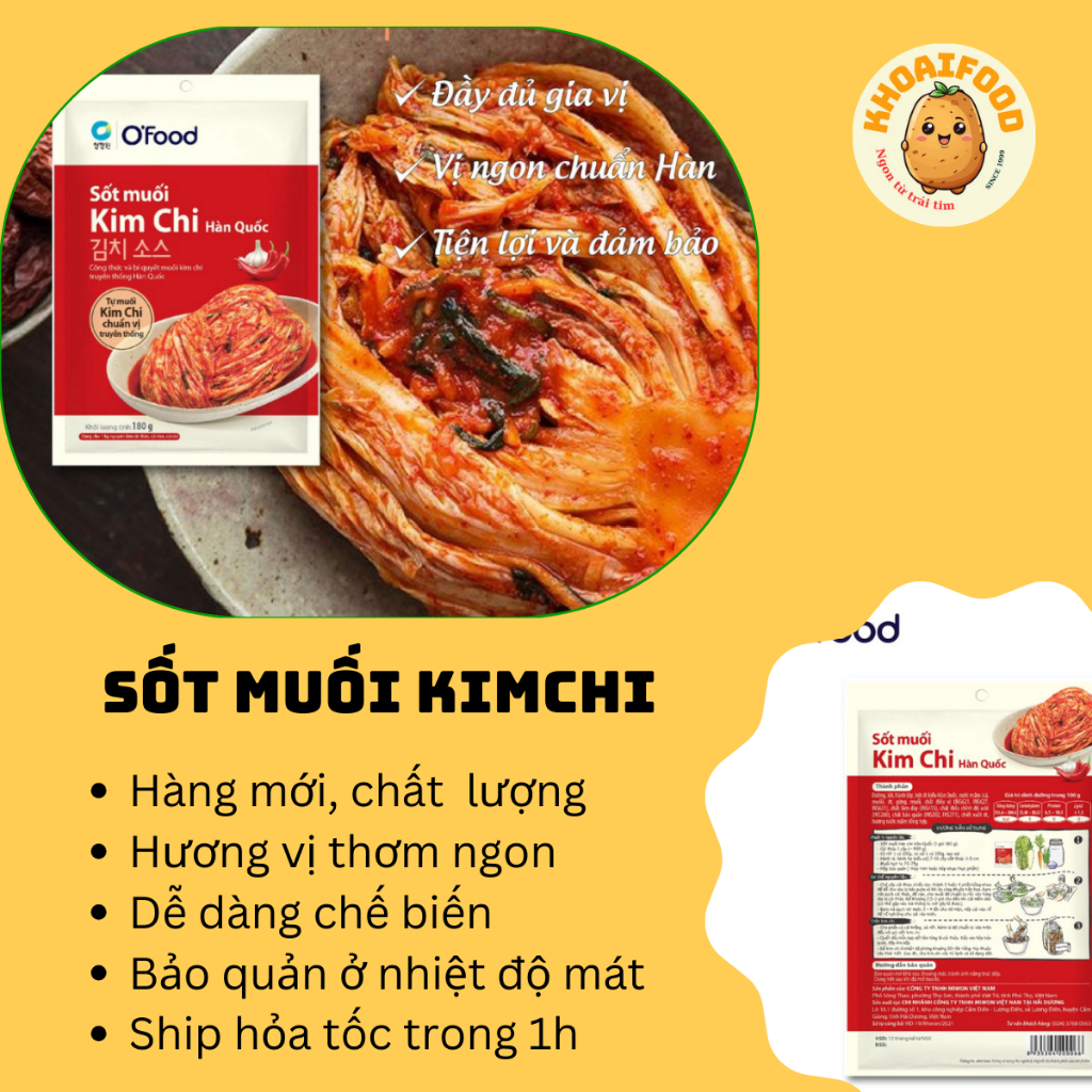 Sốt muối kim chi Hàn Quốc O'food ( túi 180g), sốt làm kim chi chuẩn vị truyền thống | Shopee ...