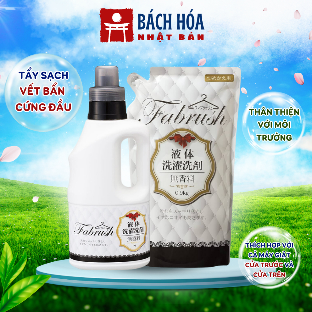 Nước giặt FABRUSH Nhật Bản Liquid-detergent perfume-free for clothing fabrush không hương liệu ...