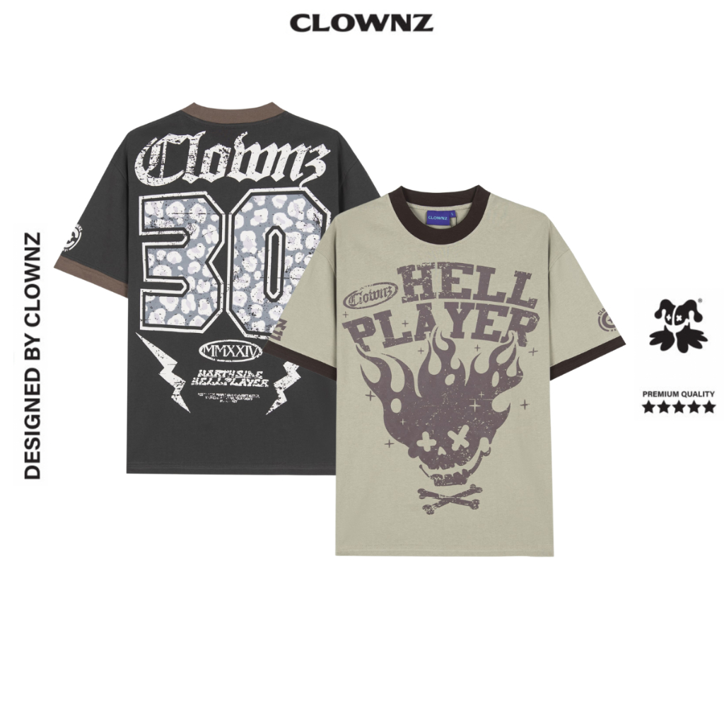 Áo phông ClownZ Hell-Player No.30 T-shirt local brand cotton cao cấp áo đẹp áo thun nam nữ ...