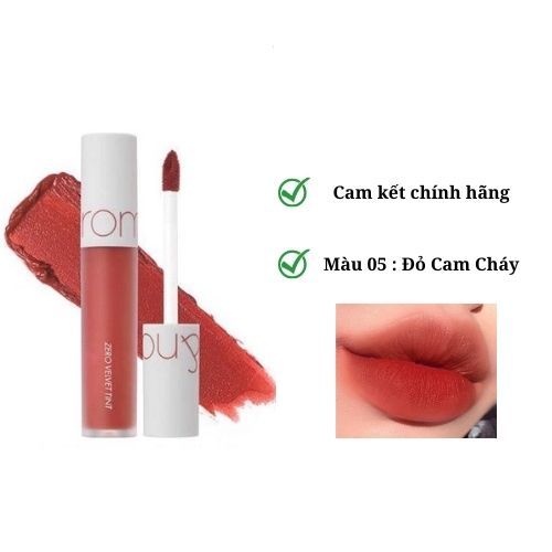 Son Kem Romand Zero Velvet Tint Màu 05 Witty - Đỏ Cam Cháy | Shopee ...