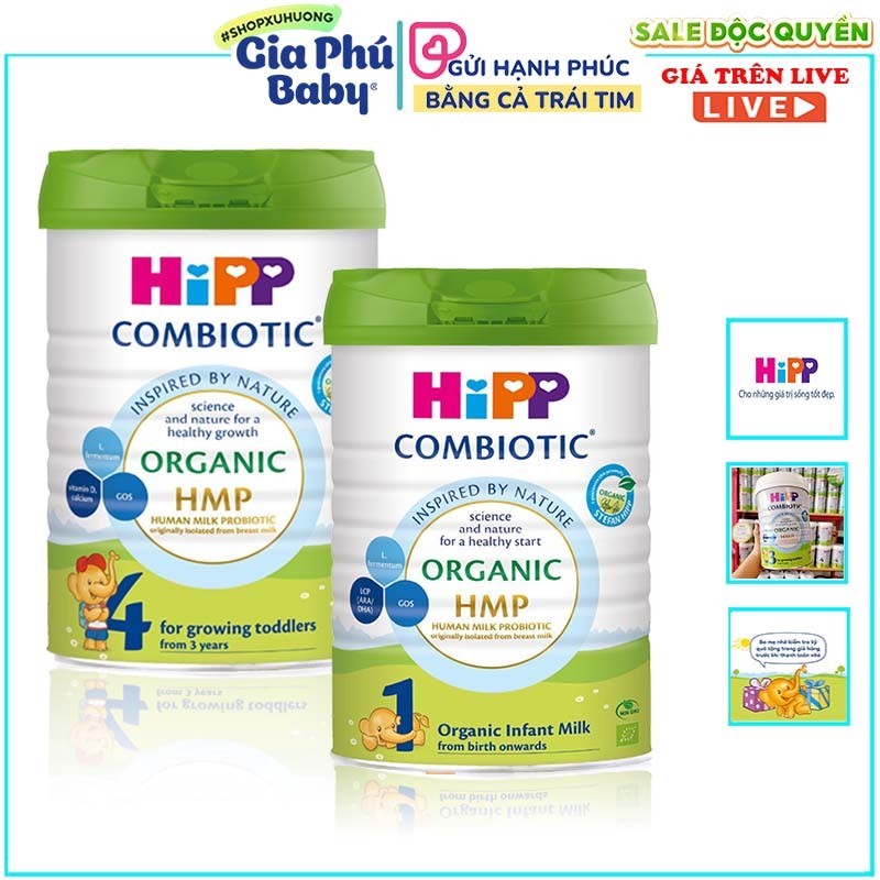 Sữa Hipp organics 800g Số 1-2-3-4 hàng chính hãng cho bé đảm bảo chất ...