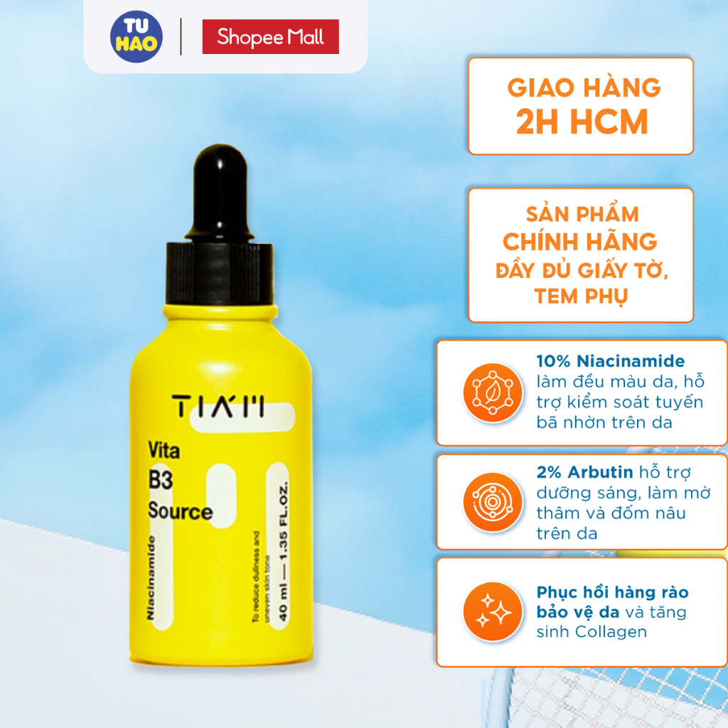 Serum Tiam Niacinamide 10% + Arbutin 2% Tia'm Vita B3Dưỡng Sáng, Phục ...