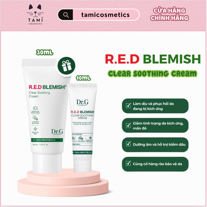 [Mini] Kem Dưỡng Ẩm Phục Hồi Dr.G Red Blemish Clear Soothing Cream | Shopee Việt Nam