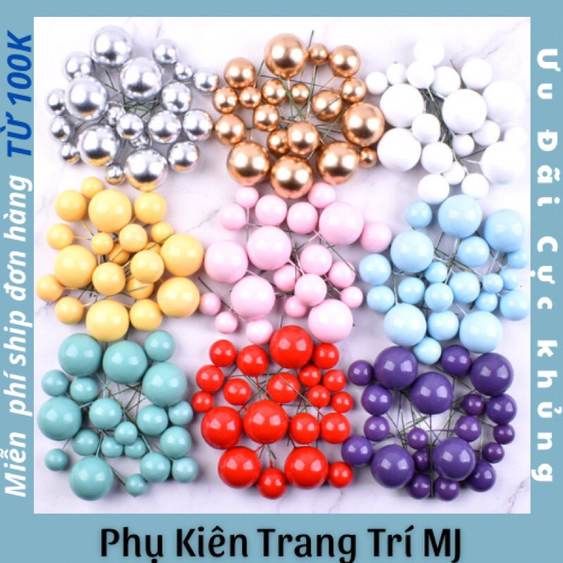 Set 40 Bi Bóng Nhựa size 2, 2,5,3,4cm Đủ Màu Trang Trí Bánh Kem,Bánh ...