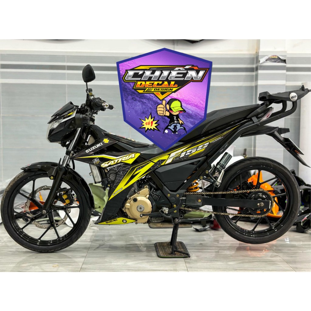 Tem rời xe satria F150 mẫu tem Y15ZR chế xe SATRIA đen vàng | Shopee ...