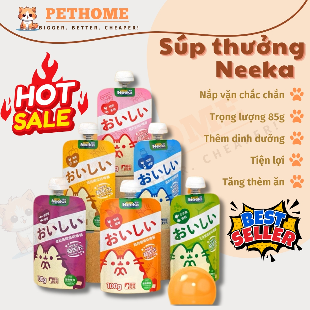 [Hỏa Tốc] Súp Thưởng Nắp Vặn Neeka Cho Mèo 100g, Soup Thưởng Nắp Vặn ...