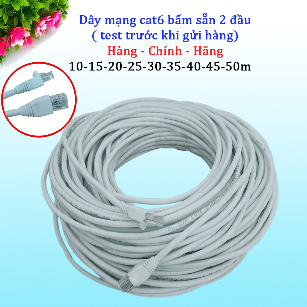 DÂY MẠNG CAT6 Bấm Sẵn 2 đầu 5m 10m 15m 20m 25m 30m 35m 40m 45m 50m - Dây Cáp mạng lan chính hãng ...