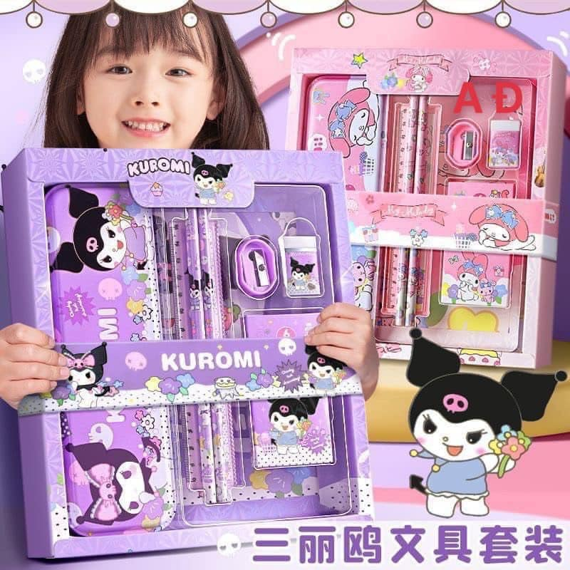 Hộp bút Kuromi Melody Cinnamoroll 7 món cute dễ thương hoạt hình Sanrio ...