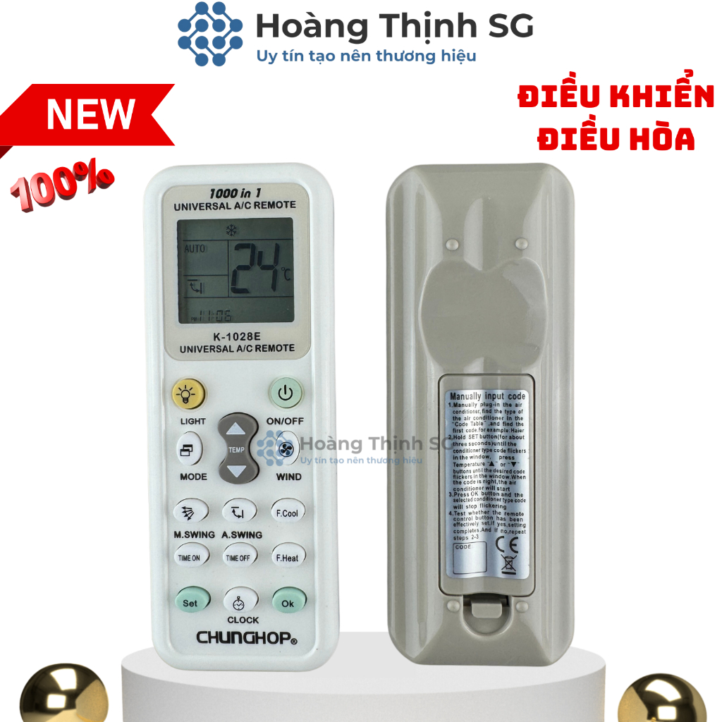 Điều khiển điều hòa CHUNGHOP K-1028E, remote máy lạnh CHUNGHOP K-1028E ...