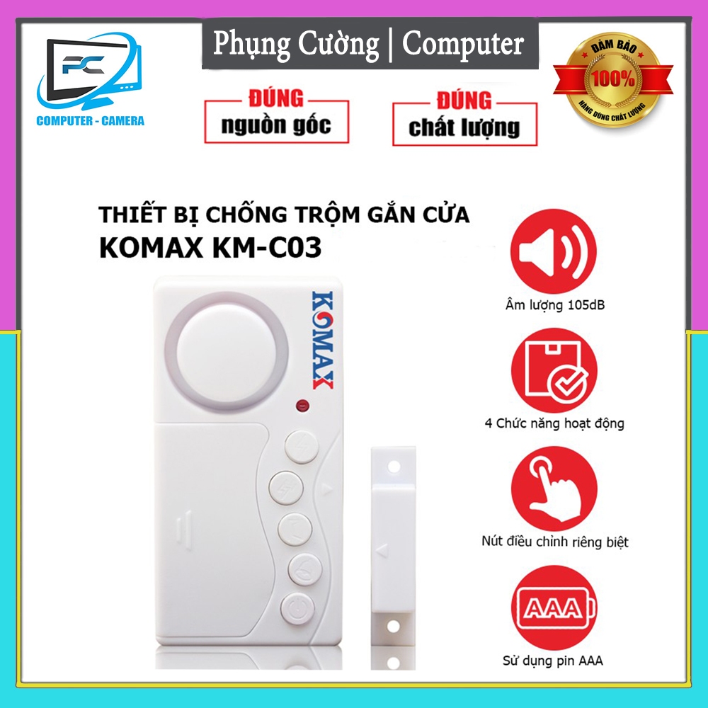 Thiết bị chống trộm KOMAX KM-C03 & KOMAX KM-C05 chính hãng có kèm pin | Shopee Việt Nam