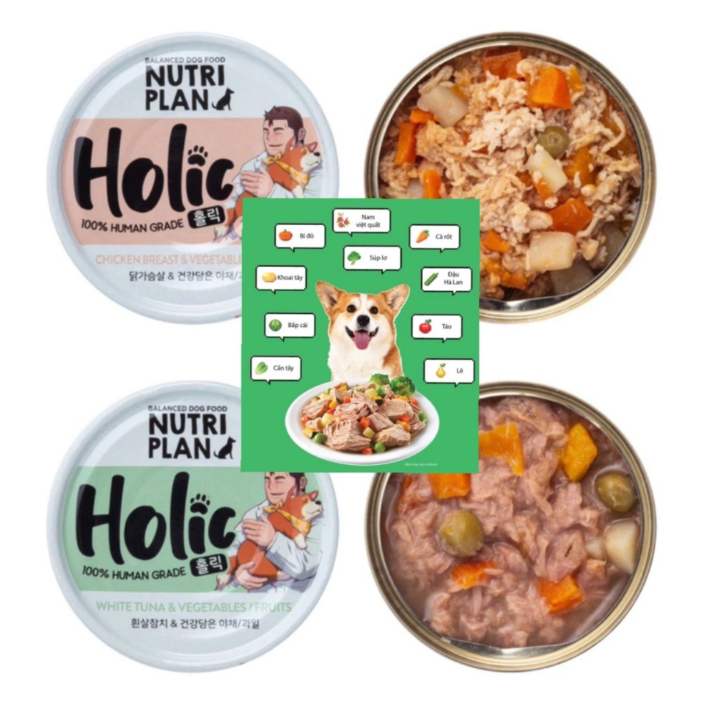 Pate Cho Chó Nutri Plan Holic Hàn Quốc Lon 85g/ chứa 200 triệu lợi khuẩn | Shopee Việt Nam