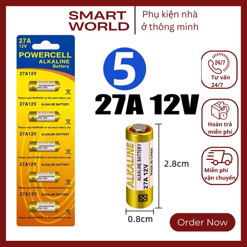 Pin 12V-27A Pin Điều Khiển Cửa Cuốn,Chuông Cửa Không Dây...... | Shopee ...