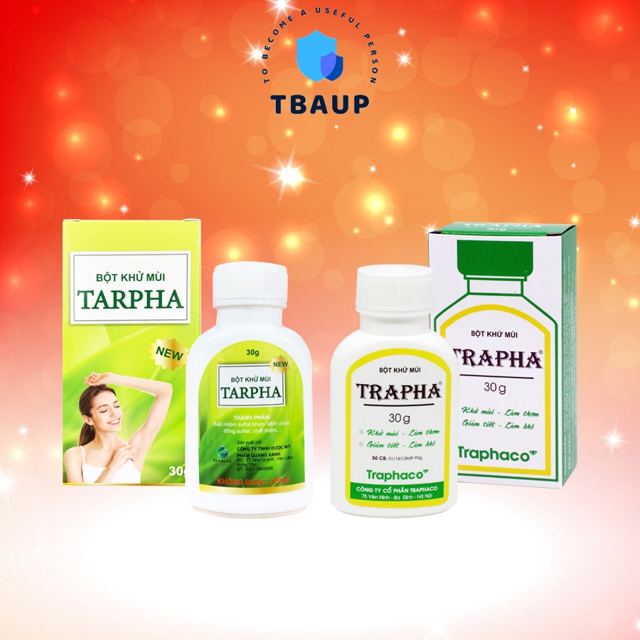 Bột khử mùi Trapha / Tarpha hỗ trợ giảm mùi cơ thể, hôi nách, chân ...