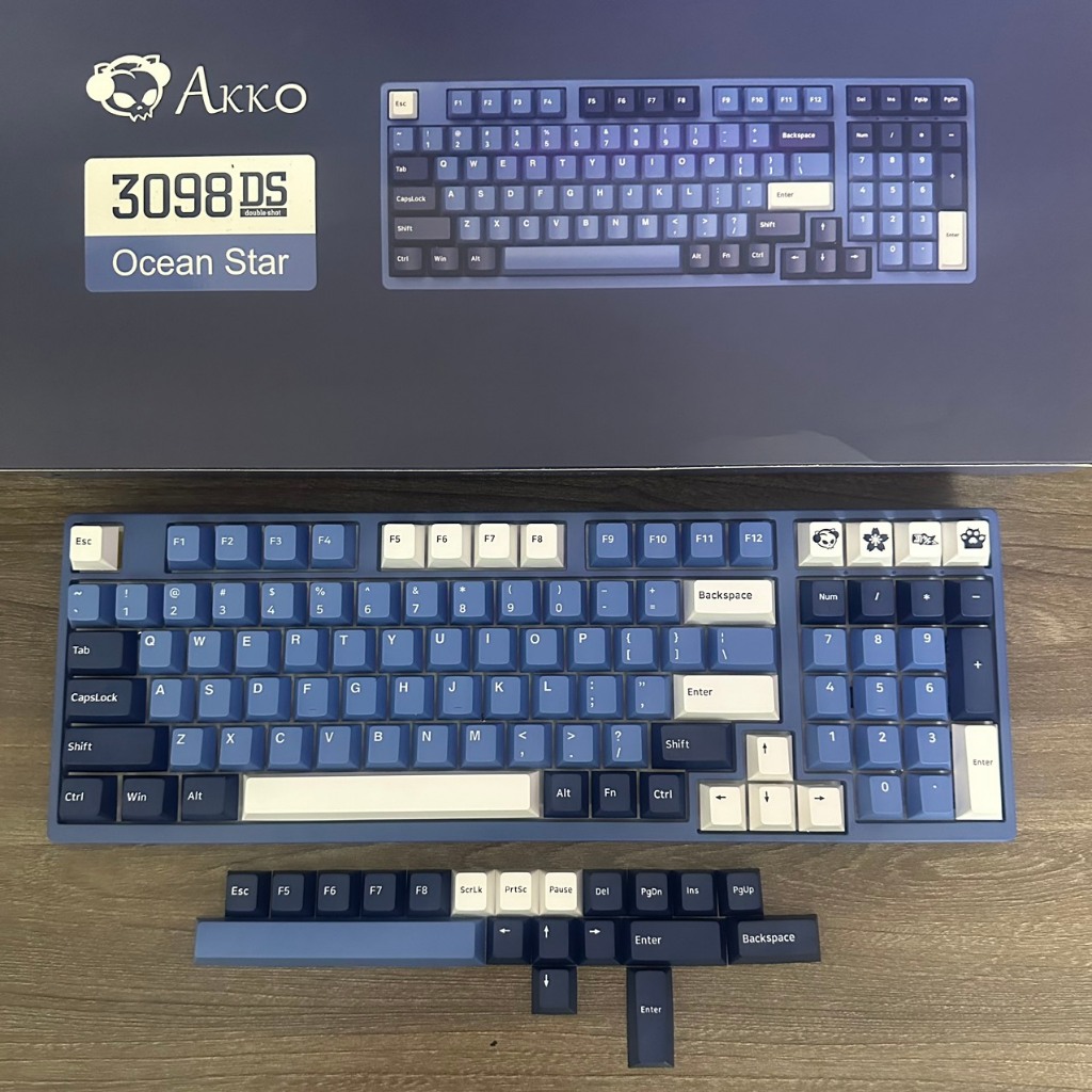 Bàn phím cơ không dây Akko 3098B Ocean Star ( 3 mode hotswap 5 pin Led RGB ) sw cream yellow v3 ...