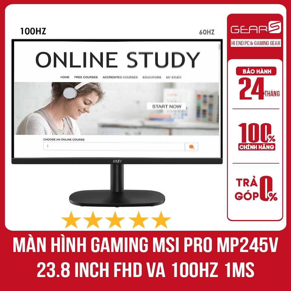 Màn hình Gaming MSI PRO MP245V 23.8 inch FHD VA 100Hz 1ms | Shopee Việt Nam