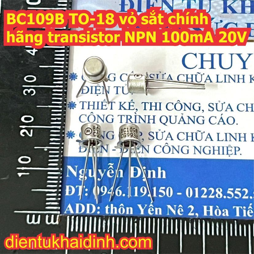 2 con BC109B BC109 TO-18 vỏ sắt chính hãng transistor NPN 100mA 20V ...