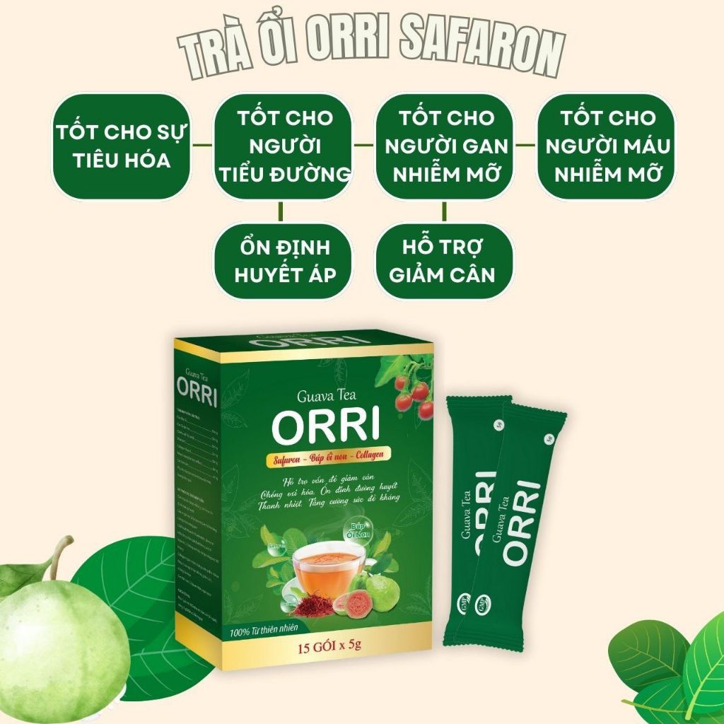 Trà ổi orri safaron collagen hòa tan giảm cân, giảm mỡ, đẹp da, tốt cho ...