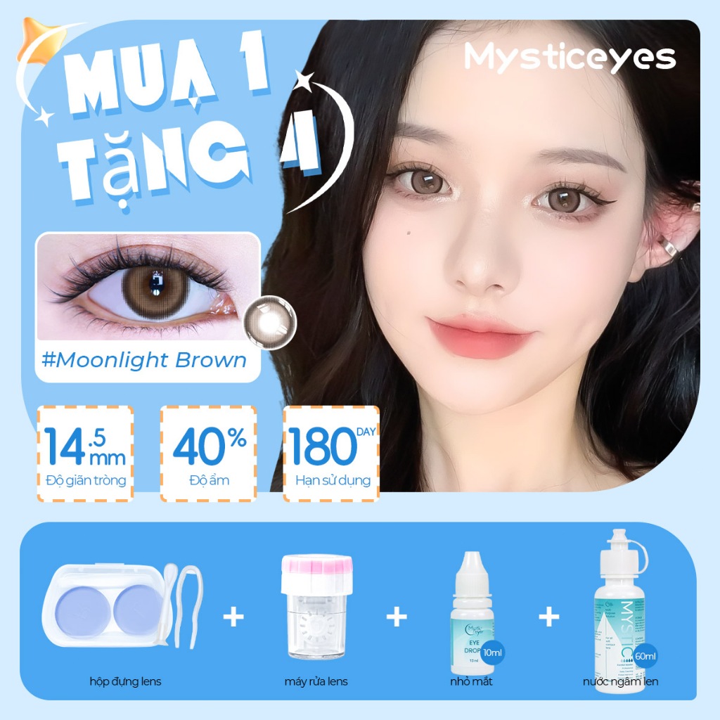 [mua 1 tặng 4] 0-6độ lens đen kính áp tròng lens xanh kính màu xám 14.0 ...