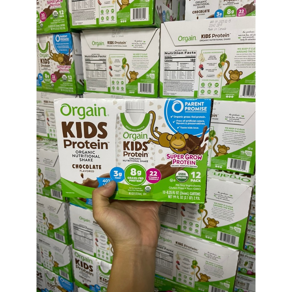 [THÙNG 12 HỘP] Sữa khỉ Orgain Kids Protein organic milk 244ml MỸ - VỊ ...