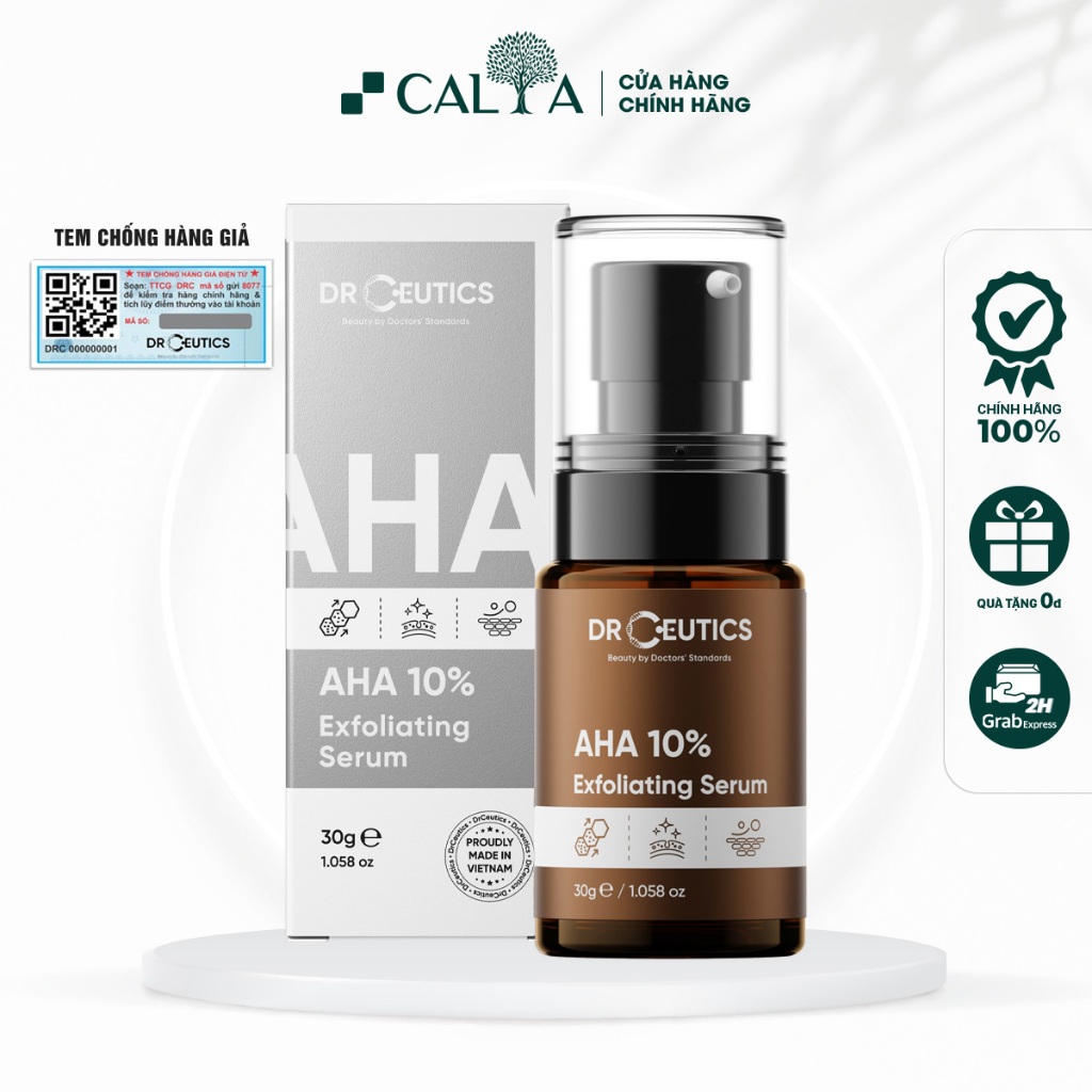Tinh Chất Serum DrCeutics AHA 10% Exfoliating Serum Làm Sáng Da, Tẩy Da Chết Nhẹ Nhàng 30g ...