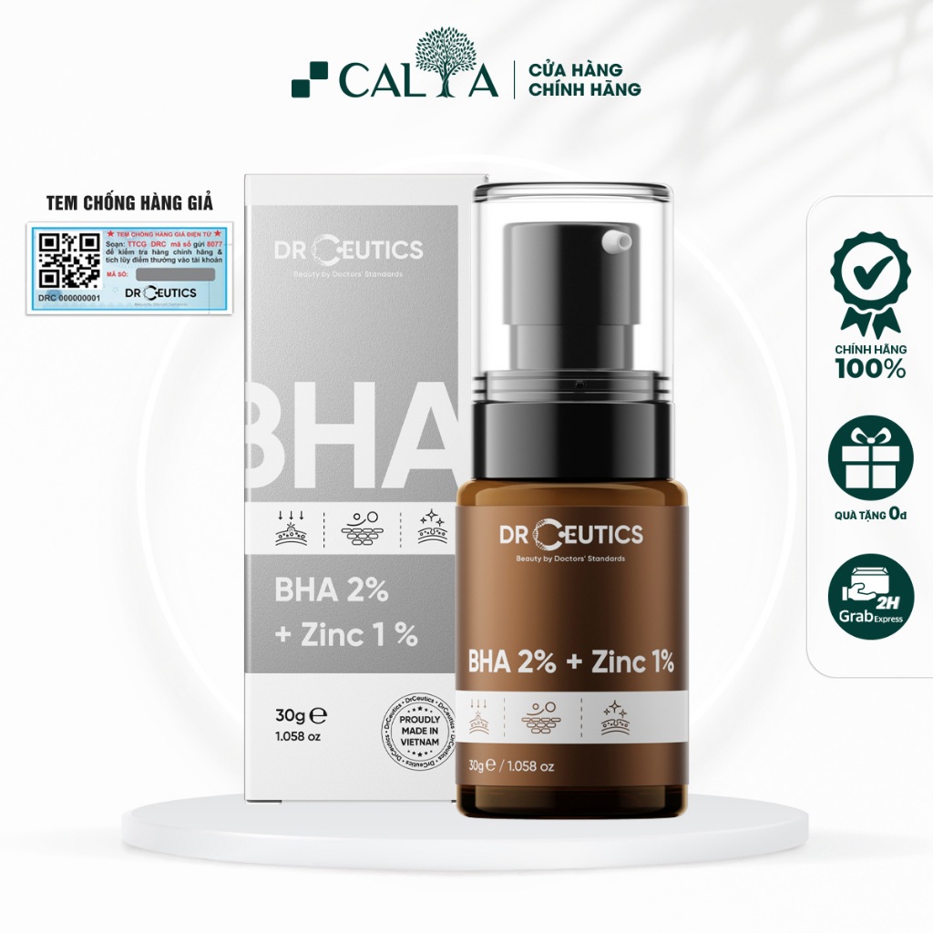 Tinh Chất Serum DrCeutics BHA 2% + ZinC 1% Giảm Mụn, Làm Mờ Thâm, Phục Hồi Da - Dr.Ceutics 30g ...