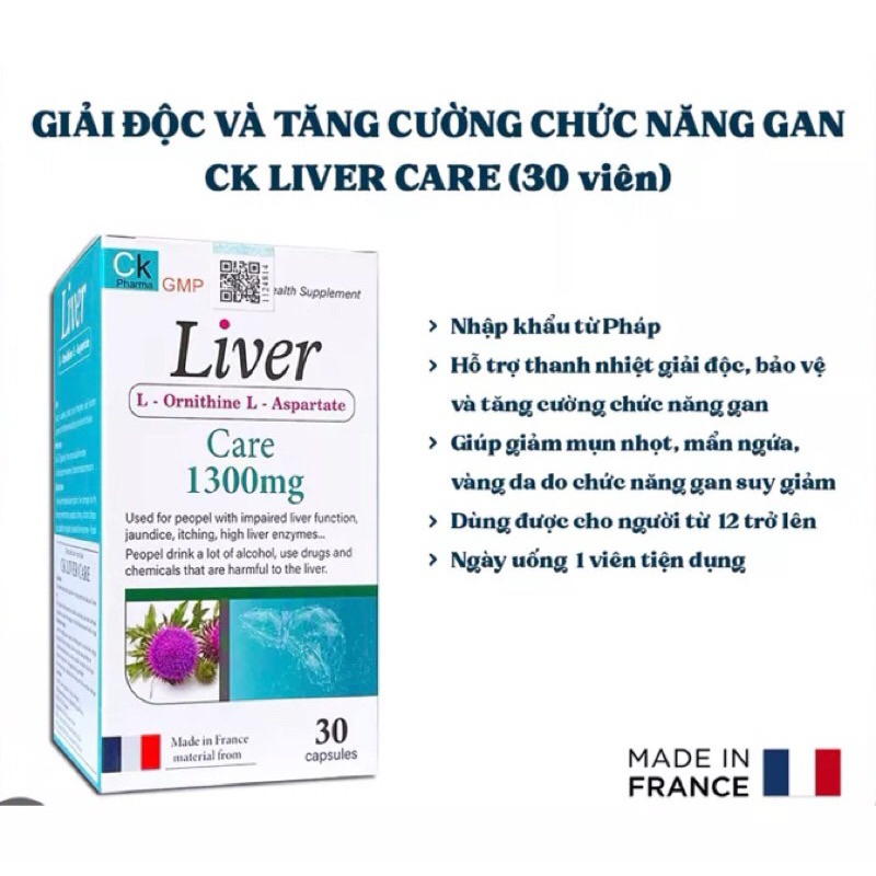 Viên uống giải độc gan Liver Care 1300mg - Giúp giải độc gan, tăng ...