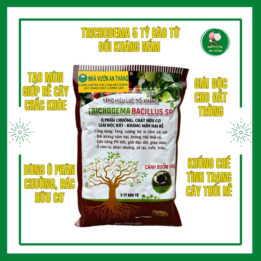 Chế phẩm men vi sinh TRICHODERMA-BACILLUS diệt nấm, tạo mùn khỏe rễ, ủ phân, rác nhanh chóng ...